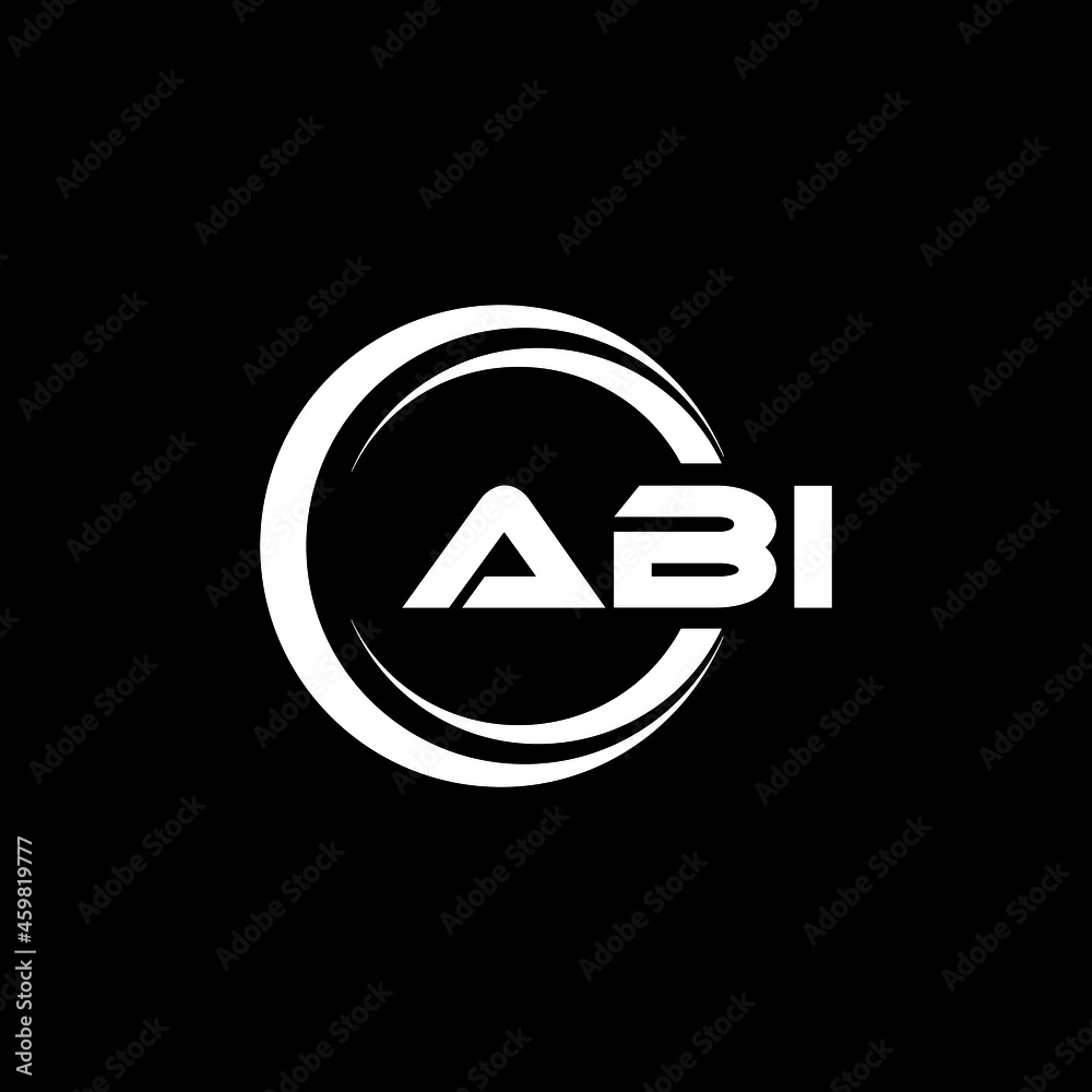 ABI letter logo design with black background in illustrator, vector ...