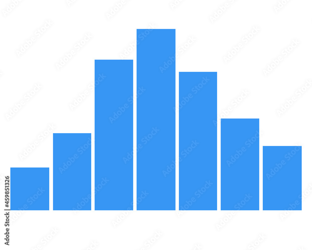 Vector illustration of flat design Histogram chart template in blue ...
