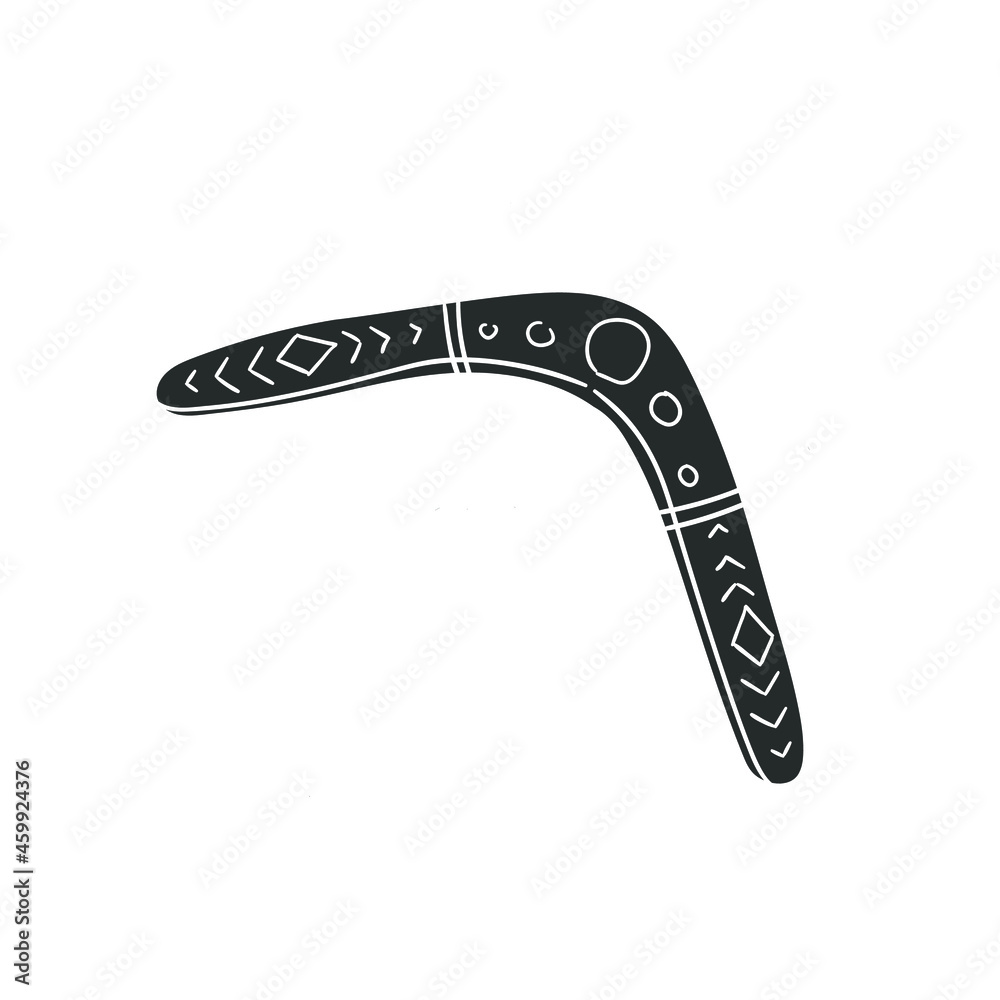 Boomerang Icon Silhouette Illustration. Australian Culture Vector ...