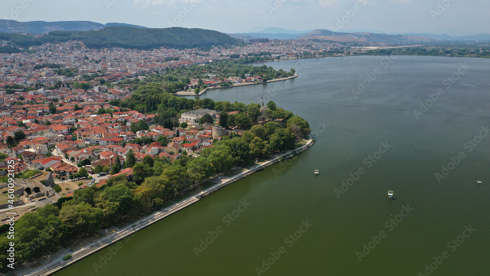 Aerial drone photo of iconic castle and ancinet citadel of Ioannina ...