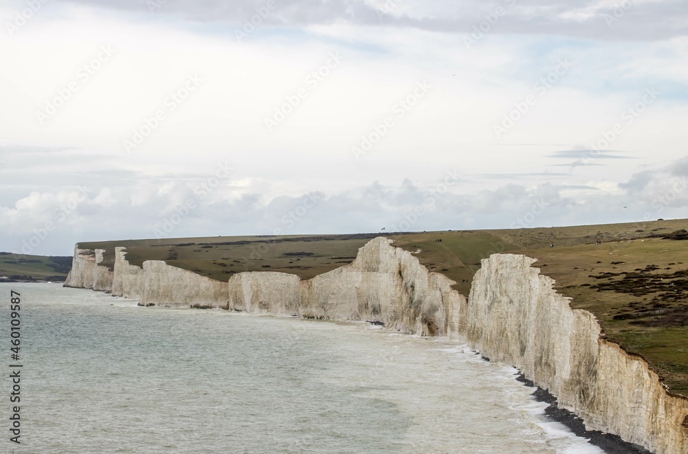 The Seven Sisters Cliffs Walk East Sussex England a series of chalk ...
