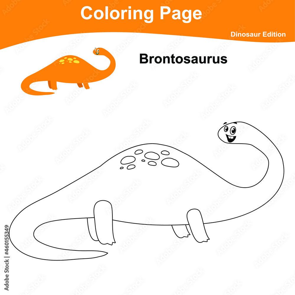 Стоковий вектор Coloring Page Dinosaurs Edition. Dinosaurs Color Book ...
