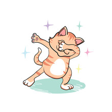 Cartoon Dancing Cats Art Print Free Stock Photo - Public Domain Pictures