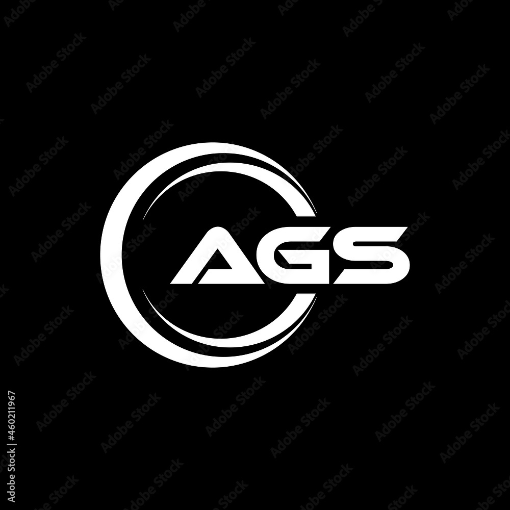 AGS letter logo design with black background in illustrator, vector ...
