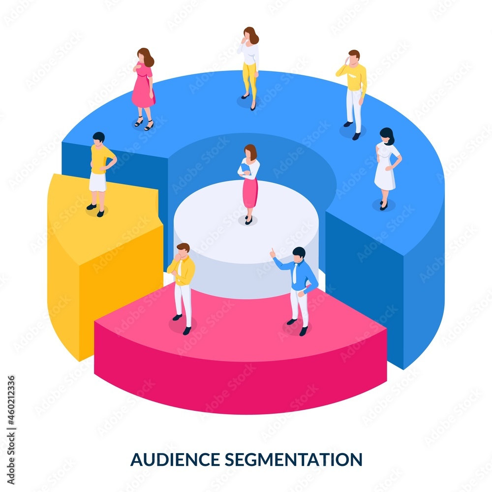 Audience segmentation concept. Dividing your target audience. Isometric ...