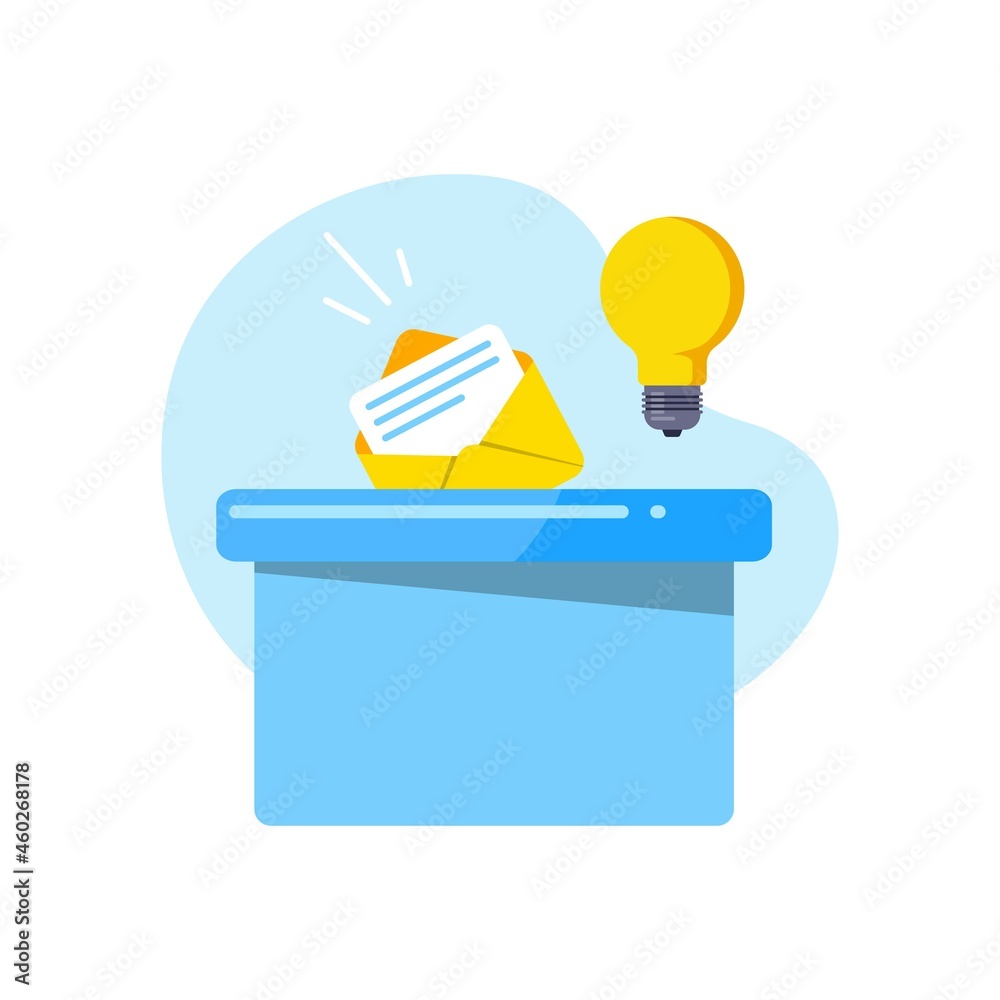 suggestion box, feedback concept illustration flat design vector eps10 ...