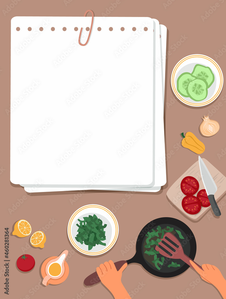 Template for checklist, to-do list or cooking recipe. A sheets of ...