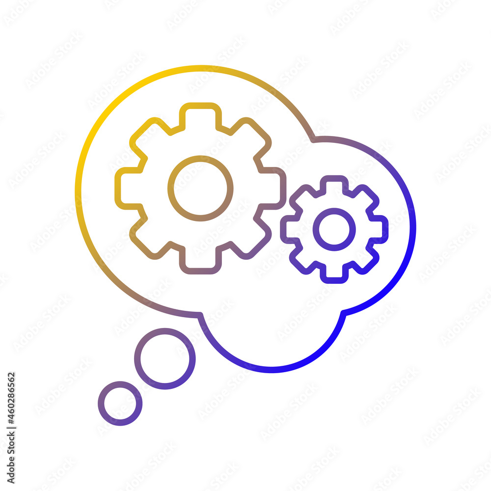 Reasoning gradient linear vector icon. Draw conclusions. Deductive and ...