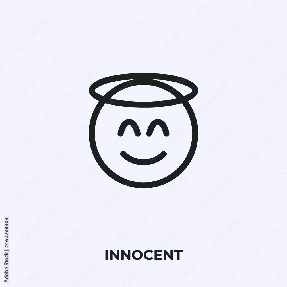 innocent emoji icon vector. Linear style sign for mobile concept and ...