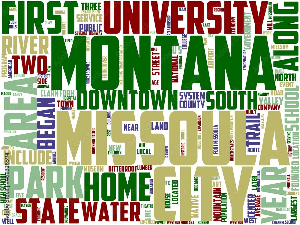 missoula typography, wordcloud, wordart, montana,missoula,landscape ...