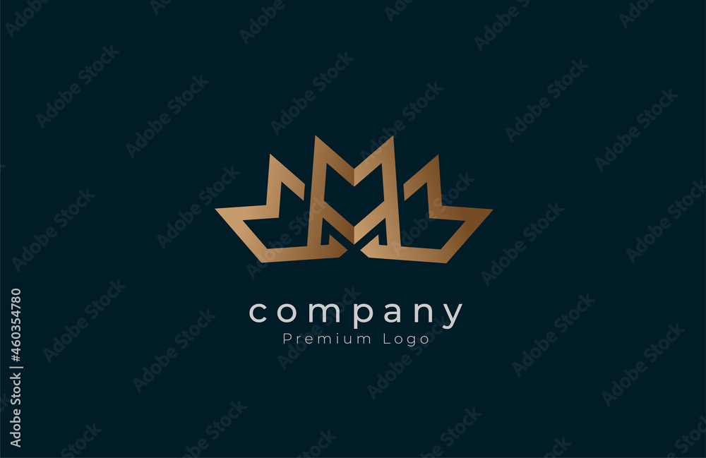 Triple M Logo, three letter m form a crown , flat design logo template ...