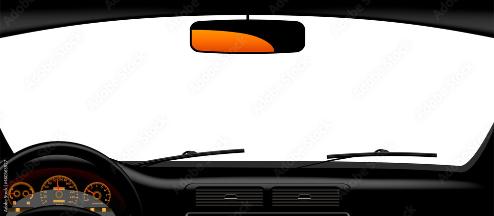 Windshield frame and banner inside the car Stock Vector | Adobe Stock