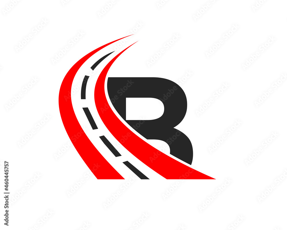Transport Logo With B Letter Concept. B Letter Road Logo Design ...
