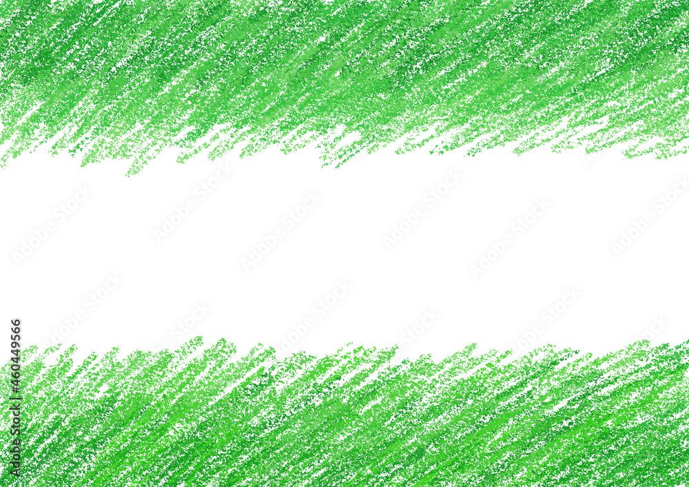 Crayon scribble drawing green texture. Green pastel sketching pencil ...