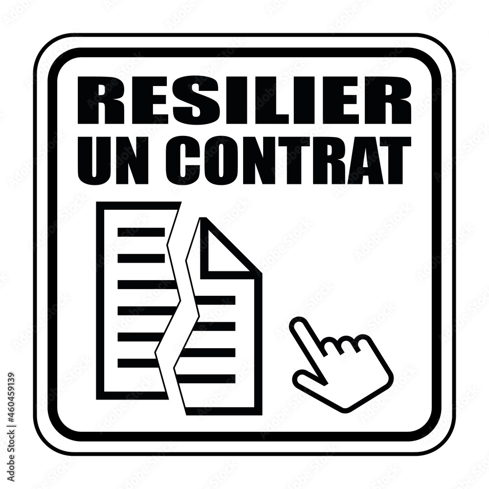 Logo résilier un contrat. Stock Vector | Adobe Stock