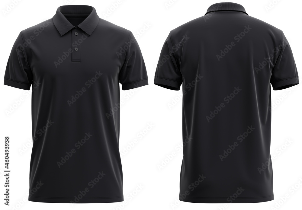 Short-Sleeve polo shirt rib collar and cuff ( Realistic 3d renders ...
