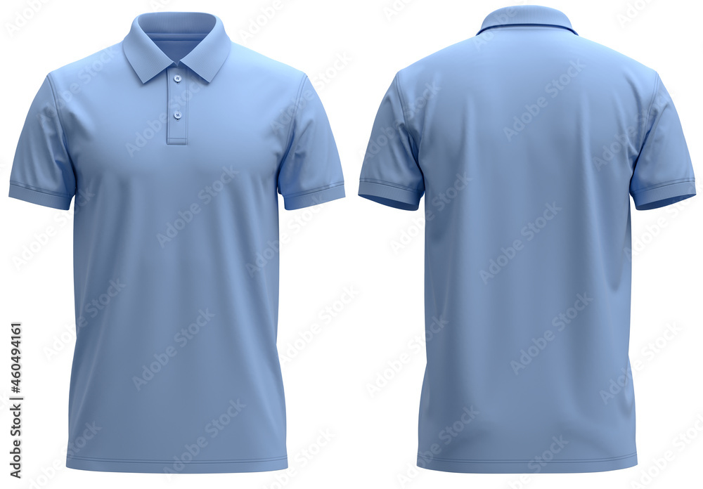 Short-Sleeve polo shirt rib collar and cuff ( Realistic 3d renders ...