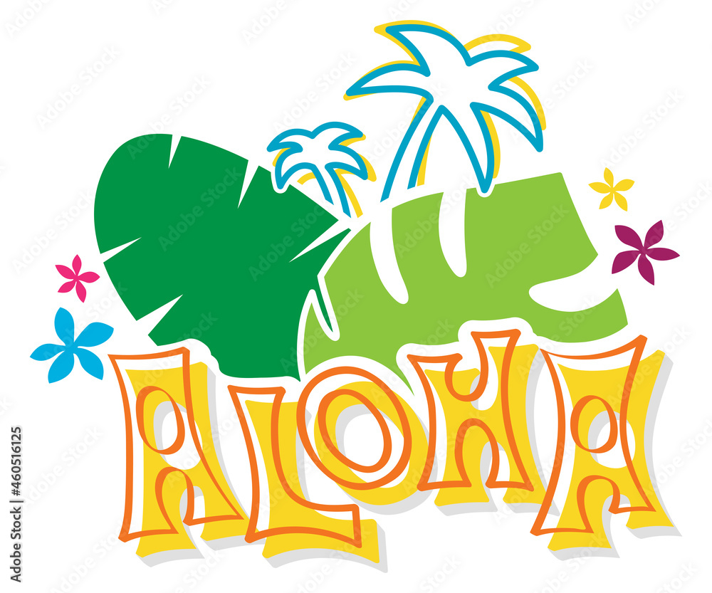 Aloha Design | Vector Hawaiian Graphic | Tropical Clipart | Poster and ...