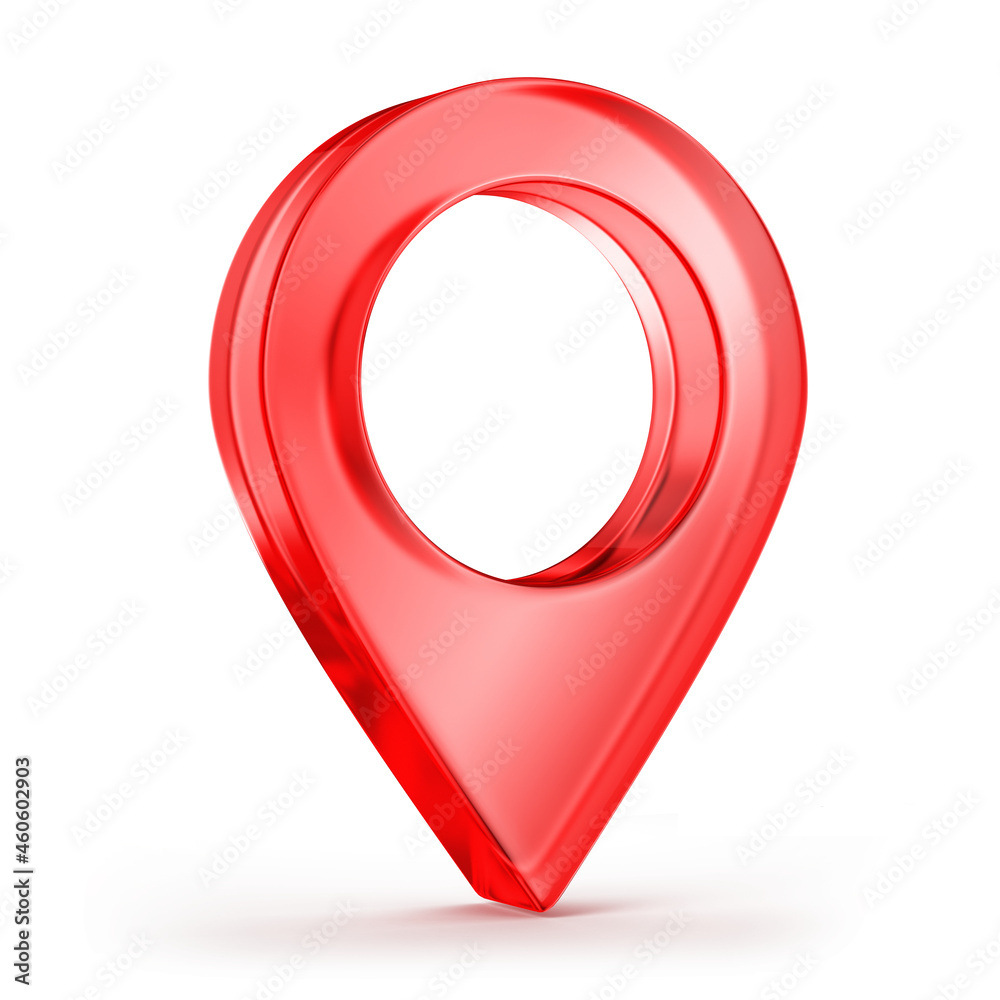 Destination 3d icon, Map pointer icon. GPS location symbol. 3d red ...