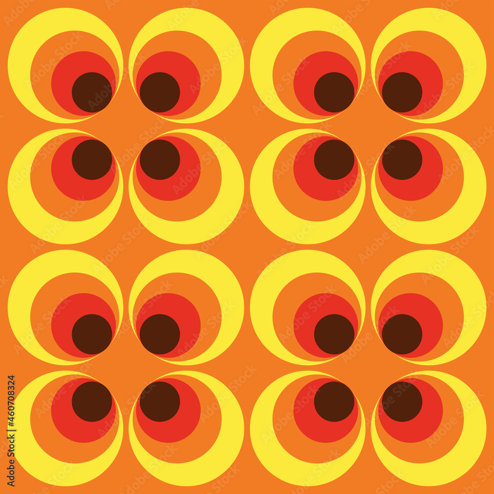 Vector de Stock Retro Style Kreise Tapeten Muster 70er Jahre, Vektor ...
