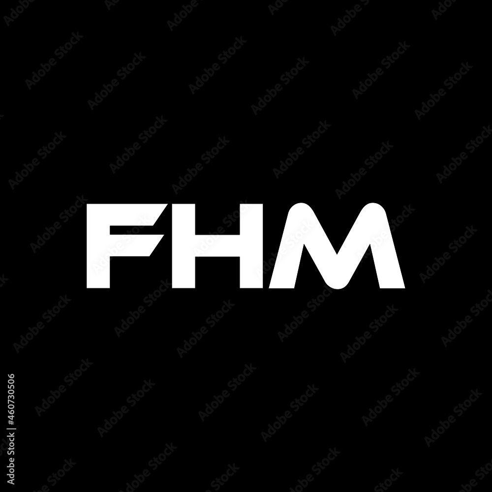 FHM letter logo design with black background in illustrator, vector ...