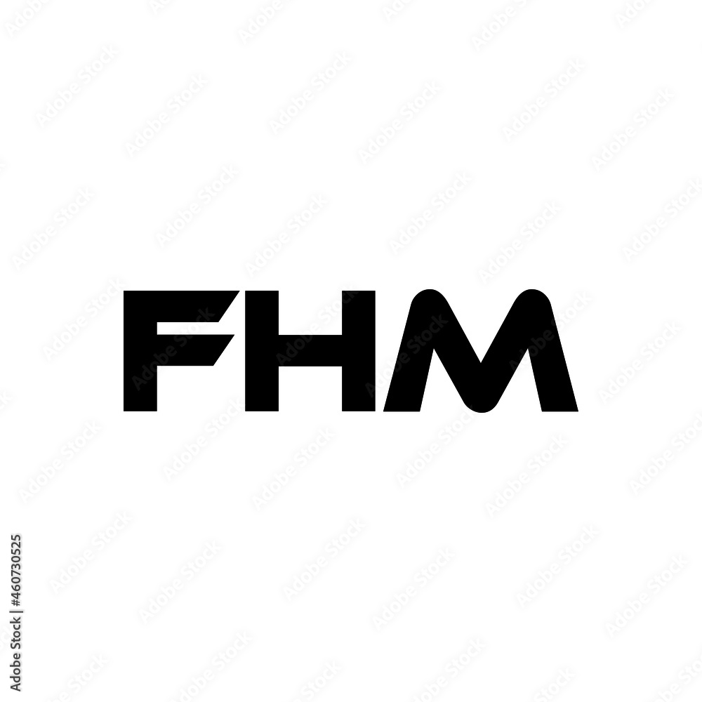 FHM letter logo design with white background in illustrator, vector ...