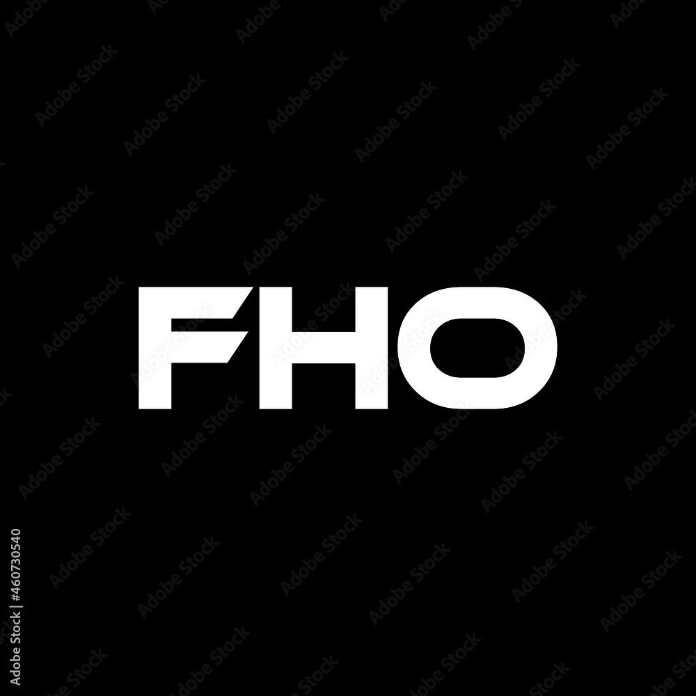 FHO letter logo design with black background in illustrator, vector ...