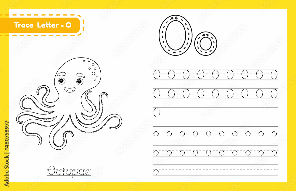 Trace letter O uppercase and lowercase. Alphabet tracing practice ...
