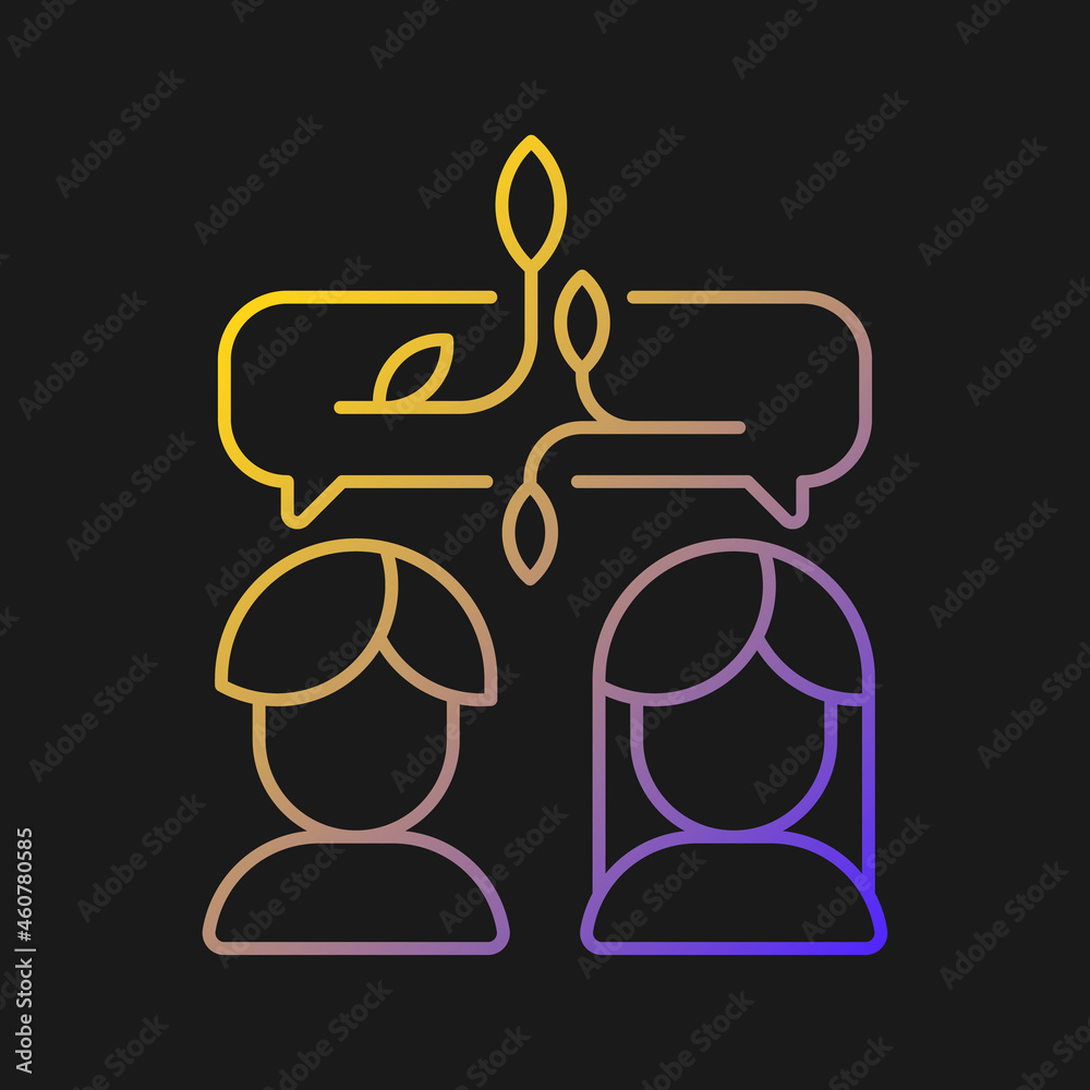 Nonviolent communication vector icon for dark theme. Honesty and ...