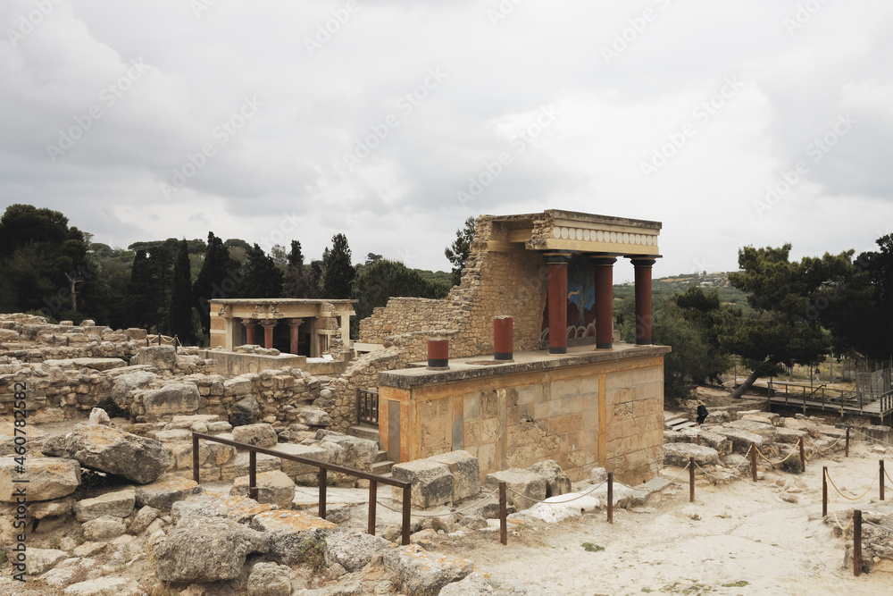The palace of Knossos Minotaur or Labyrinth Restored North Entrance ...