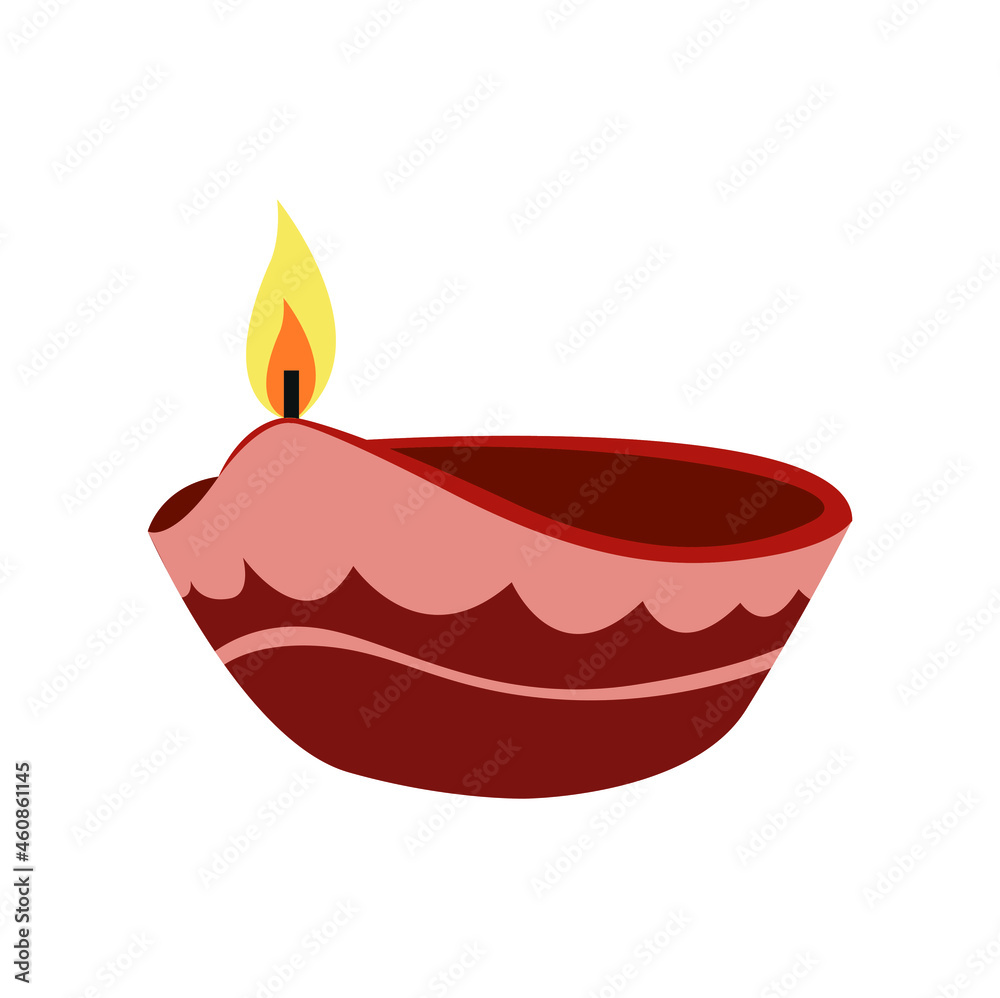 Diya Lamp emoji vector illustration Oil Lamp Stock Vector | Adobe Stock