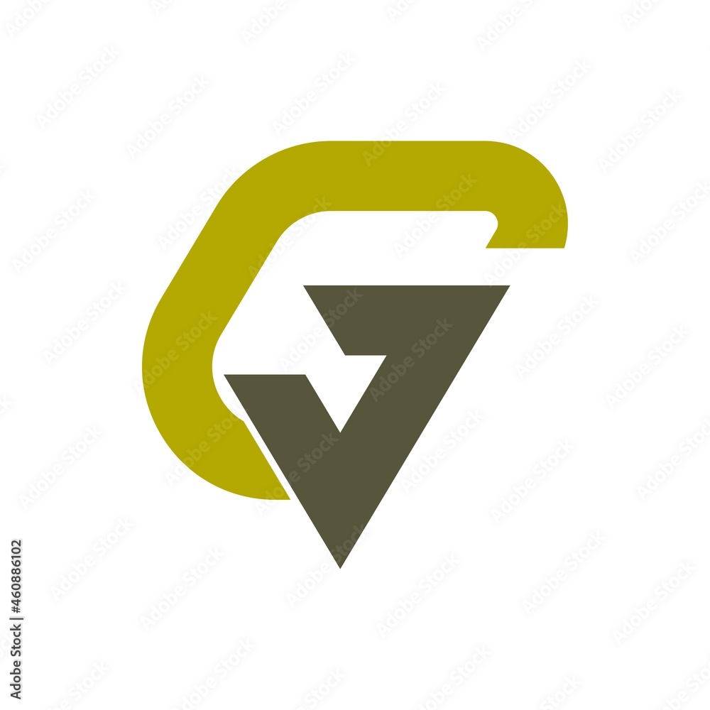 Initials of GV vector logo. in a clean and simple modern style ...