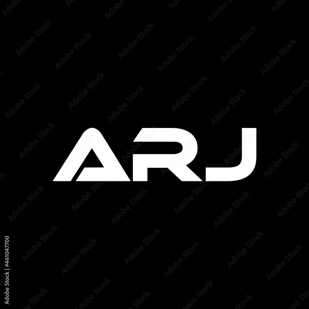 ARjJ letter logo design with black background in illustrator, vector ...