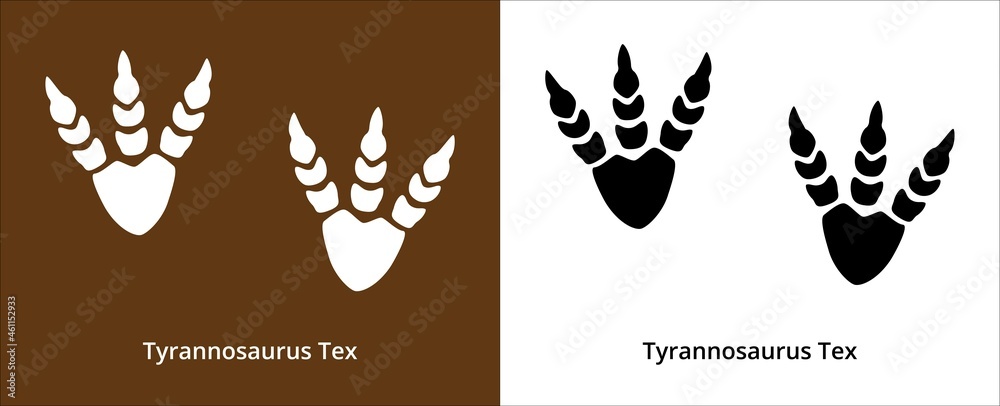 Tyrannosaurus rex foot print. T-rex foot print symbol. Dinosaur T-rex ...