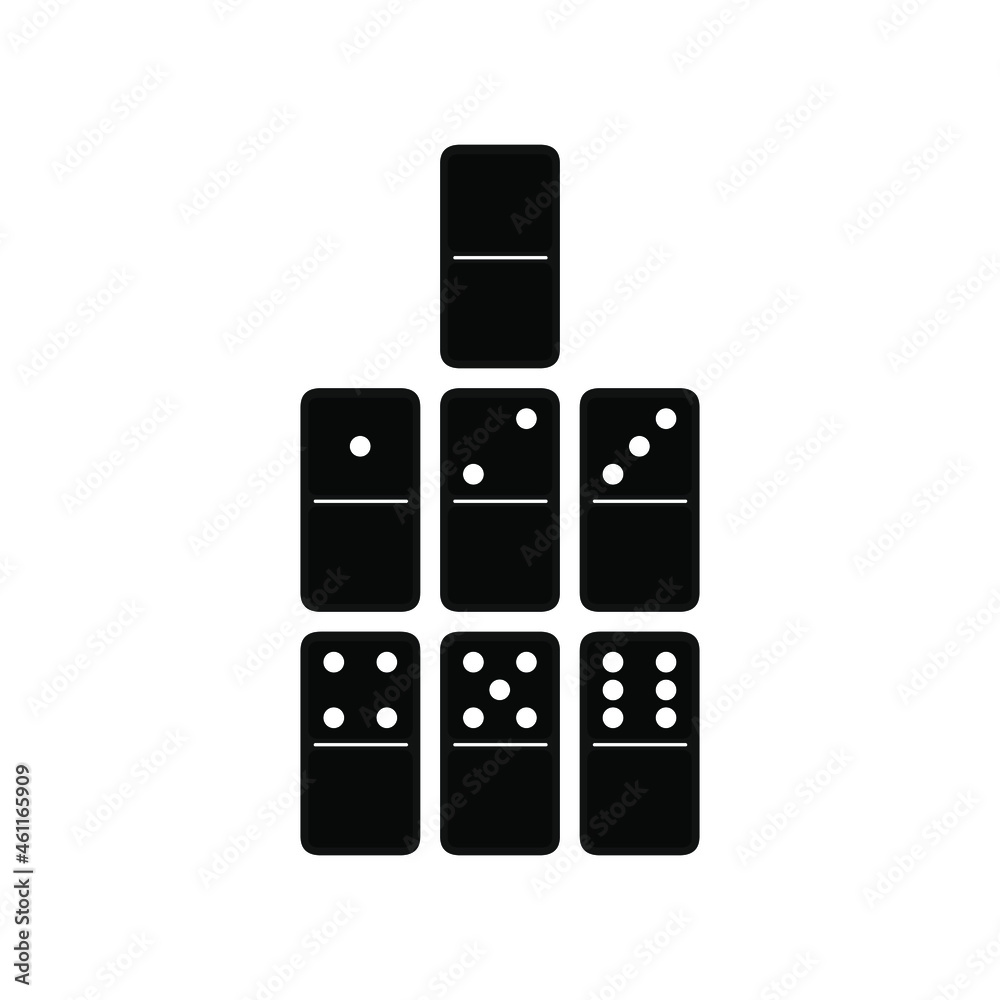 Vector illustration of realistic domino full set isolated on ...