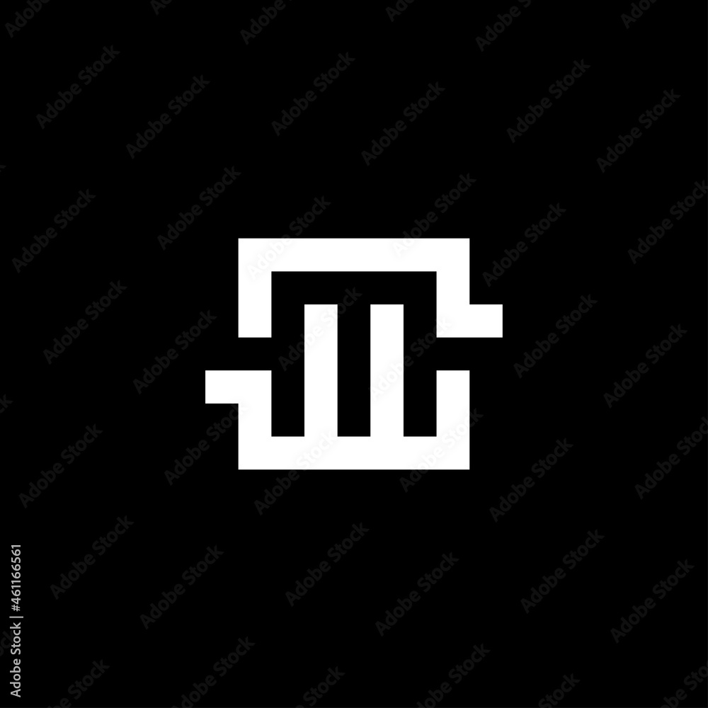 initial letter SM logo with square outline Stock Vector | Adobe Stock