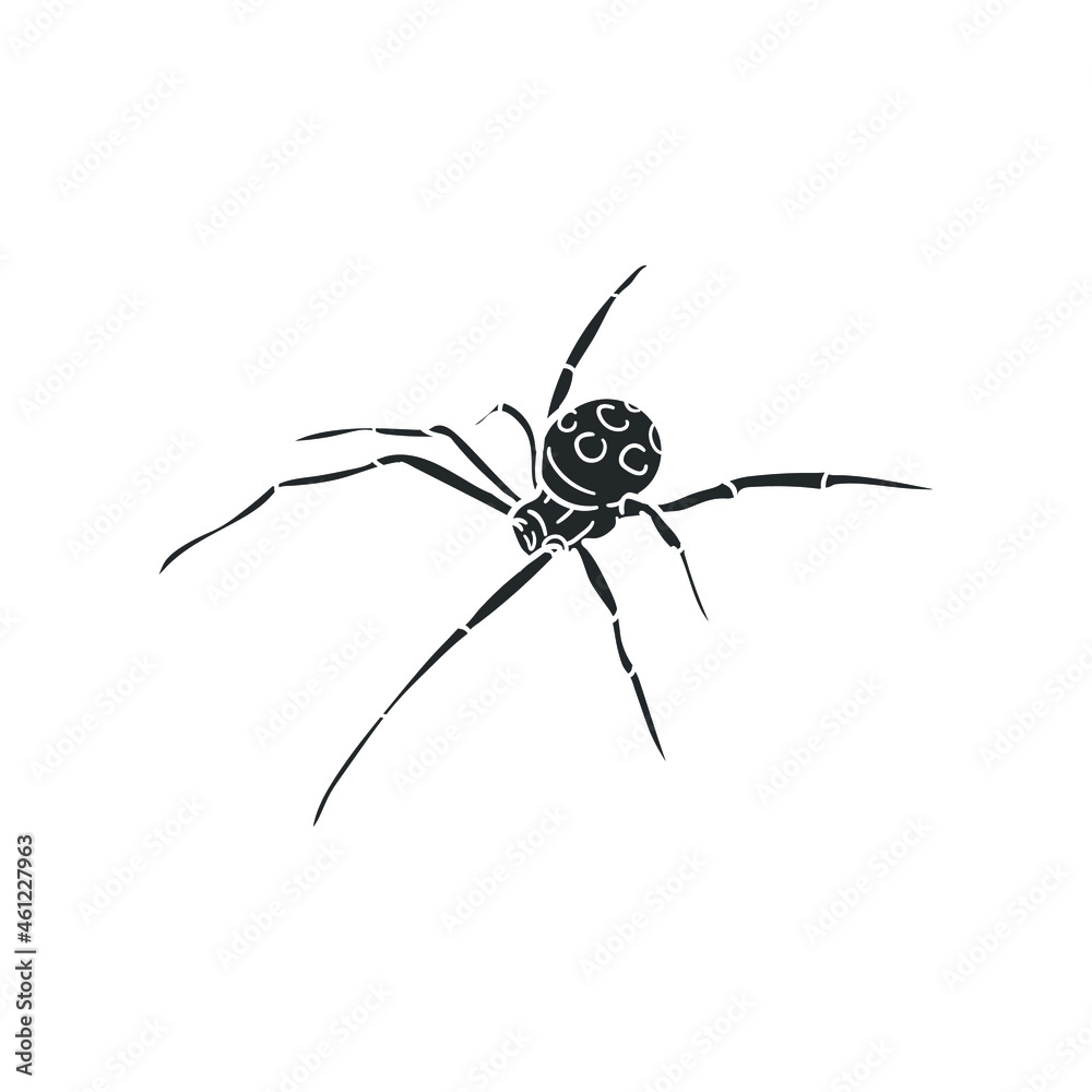 Black Widow Icon Silhouette Illustration. Spider insect Vector Graphic ...
