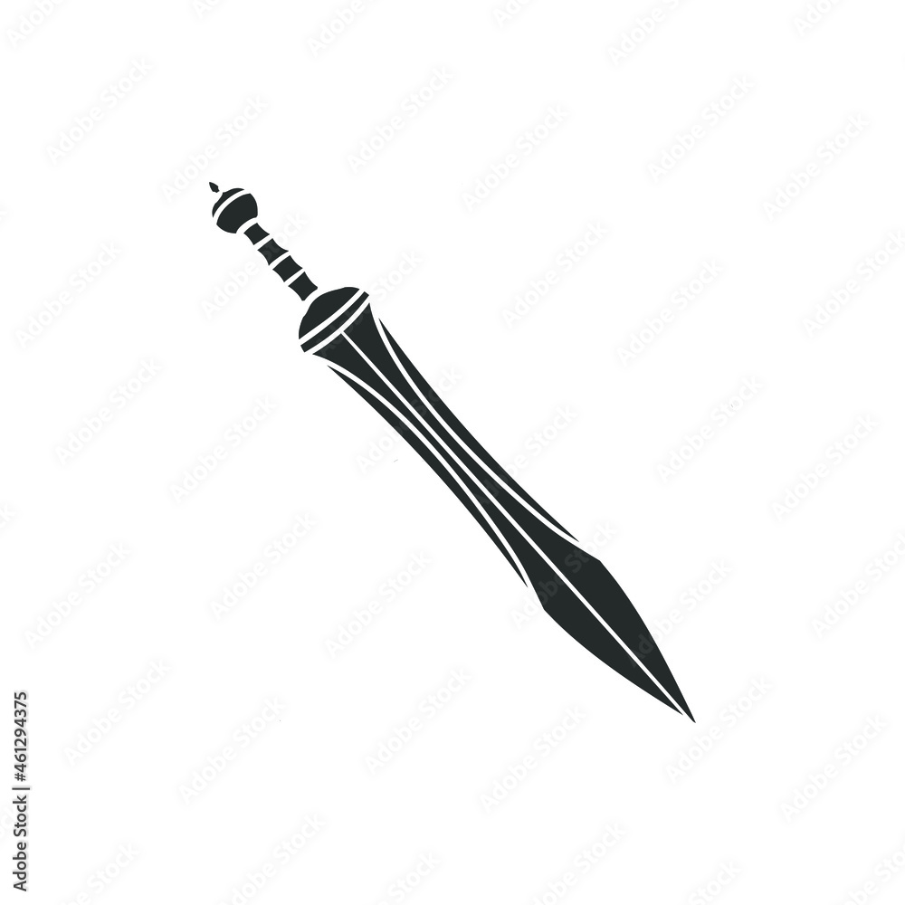 Vetor Gladius Sword Icon Silhouette Illustration. Ancient Weapon Vector ...