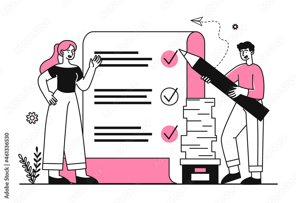 Team fill out checklist Stock Vector | Adobe Stock