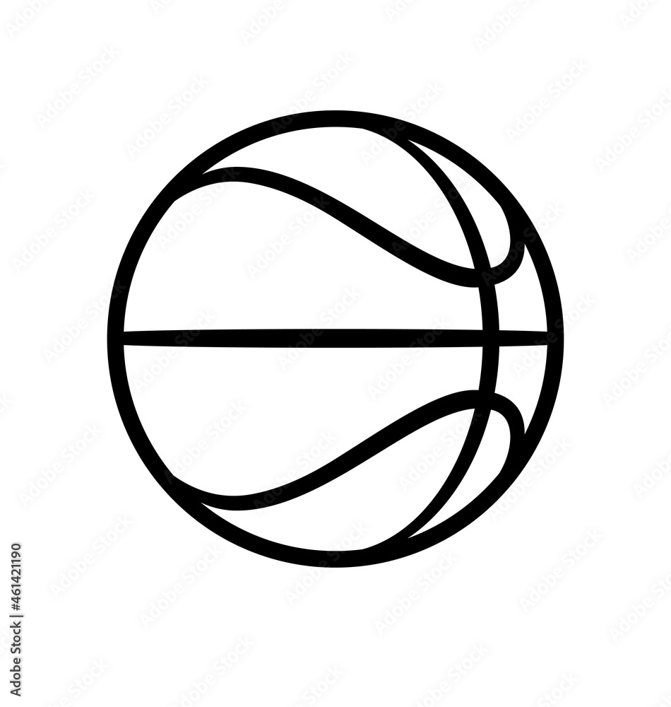 basketball outline simple line drawing lineart Stock Vector | Adobe Stock