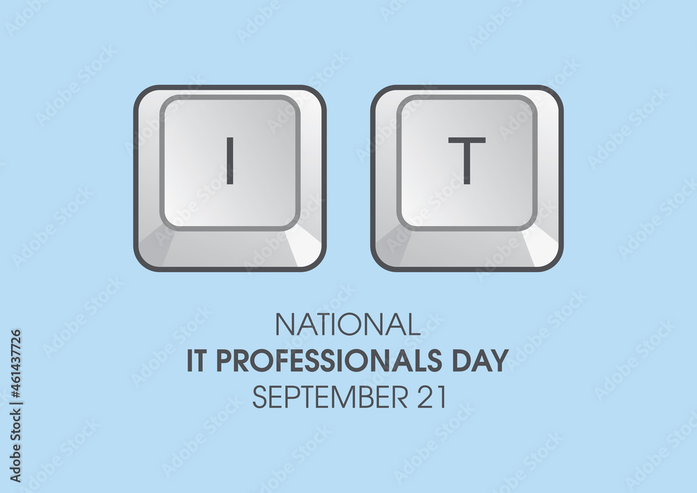 National IT Professionals Day vector. Keyboard keys icon vector ...