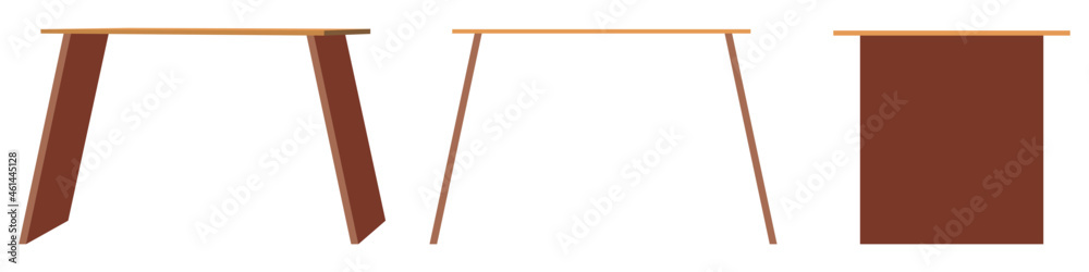 Beautiful cute modern office table for freelancer with different poses ...