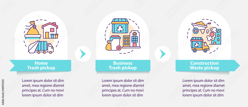 Waste collection and pickup vector infographic template. Presentation ...