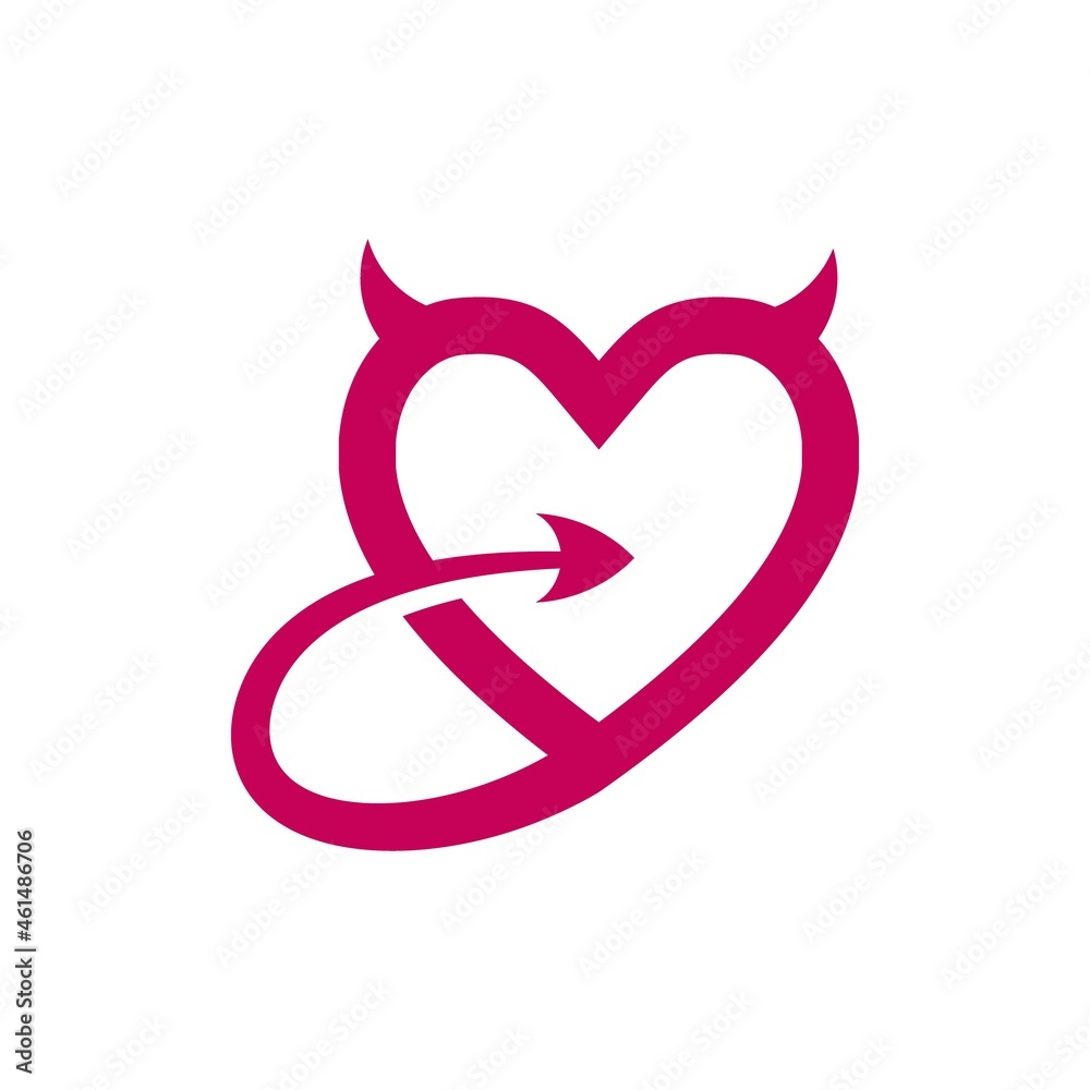 Devil love logo with EPS 10. very suitable for design, avatar, profile ...