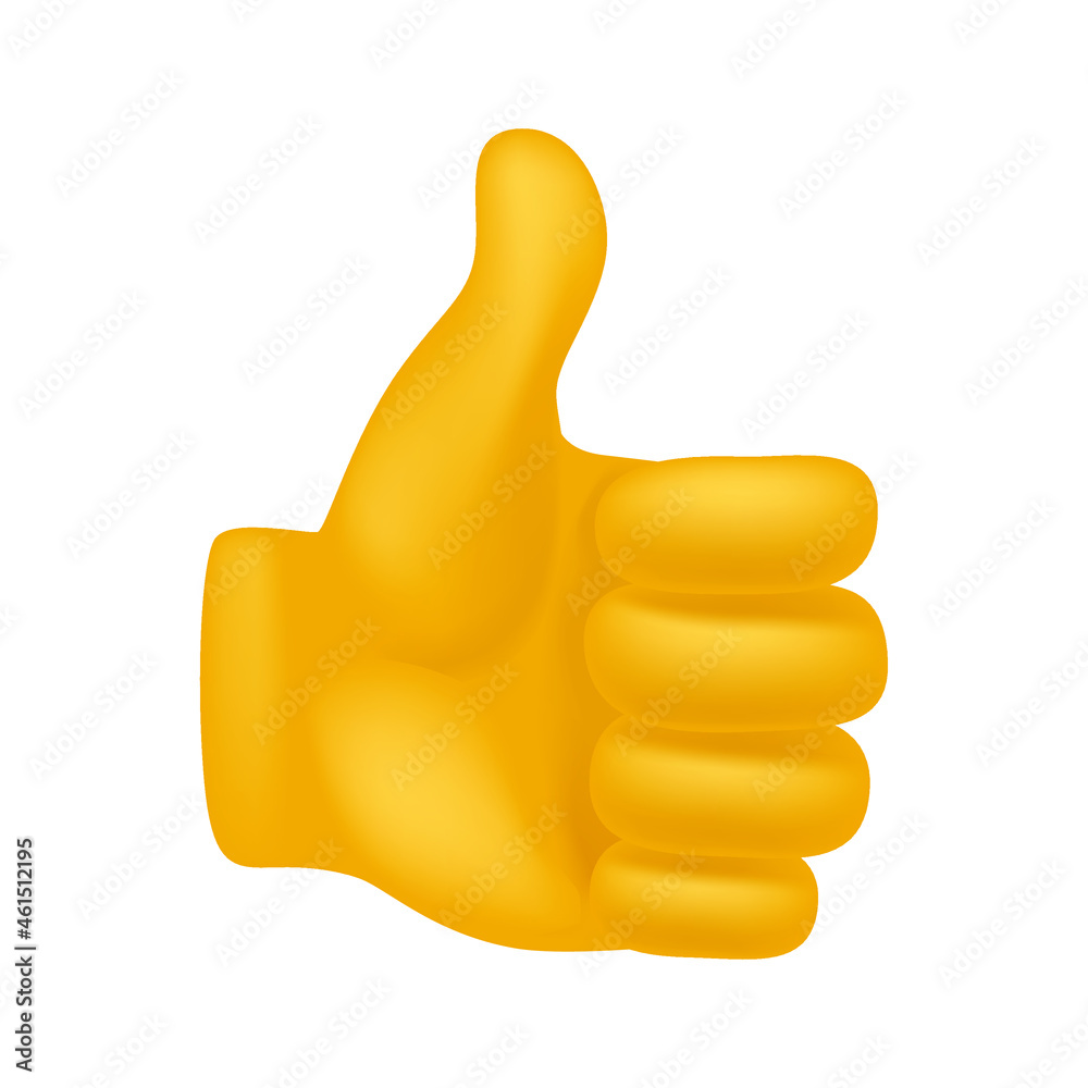 Thumbs Up Hand Emoji Icon Illustration Sign. Human Gesture Vector ...