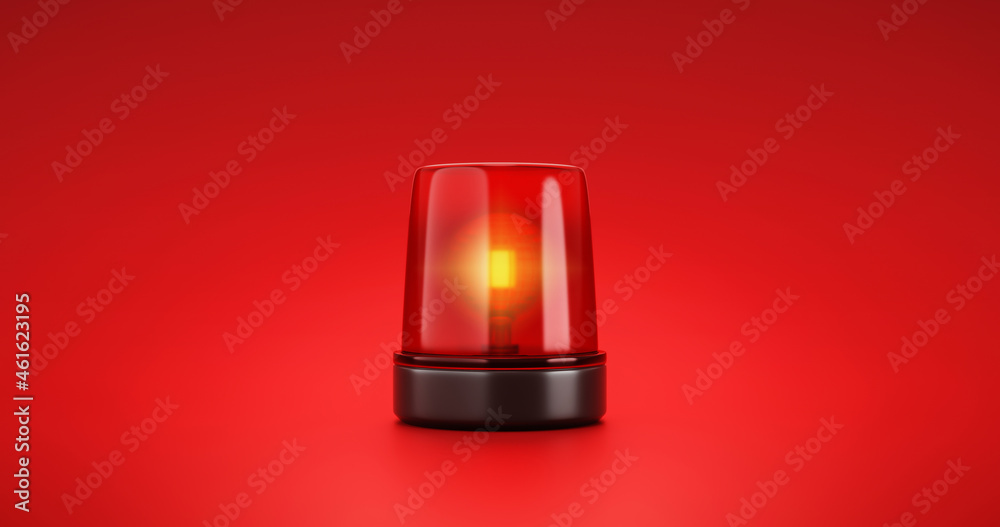 Red emergency siren urgency alert and security police attention light ...