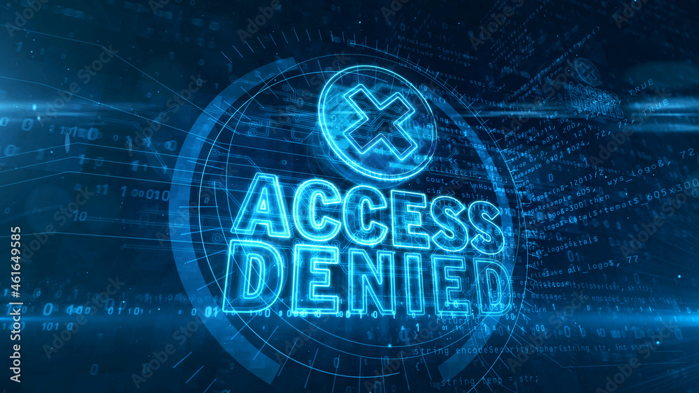 Access Denied neon sign abstract concept 3d illustration Stock ...