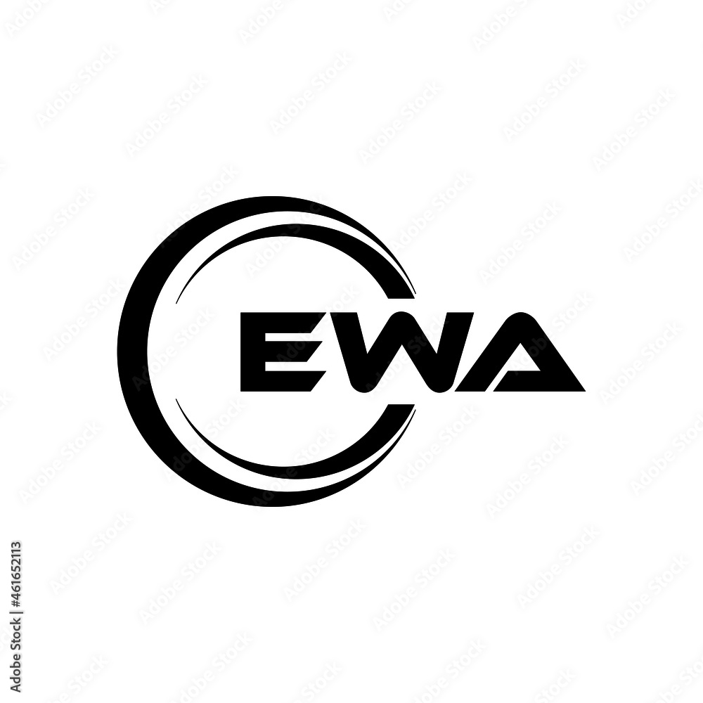 Image vectorielle Stock EWA letter logo design with white background in ...