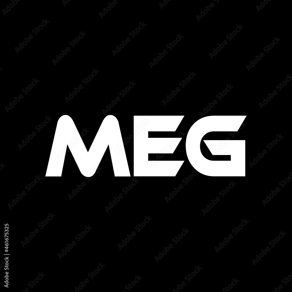 Stock-Vektorgrafik „MEG letter logo design with black background in ...