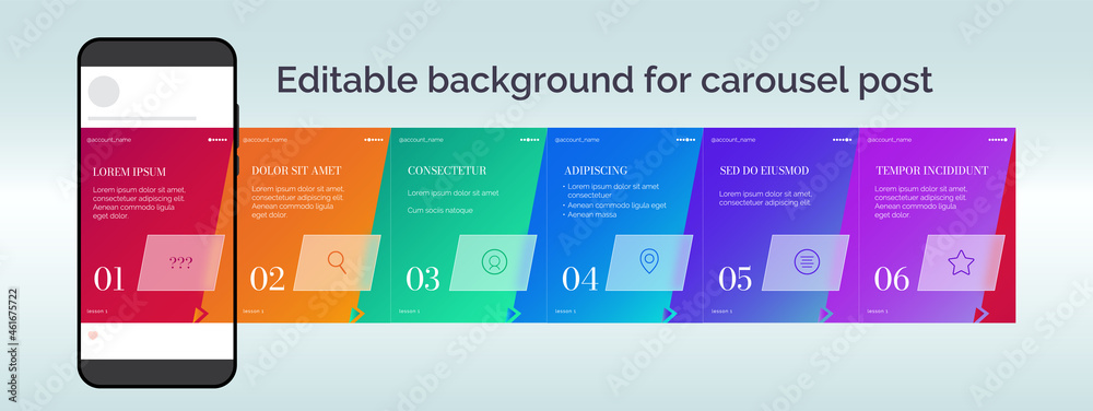 Background for a carousel post in glass morphism Stock Vector | Adobe Stock